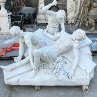 China Marble Jesus Crucified Sculpture 14 stations the Cross Christian Statue Outdoor Church Decor for sale