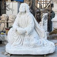 China White Marble Jesus Statue Life Size Hand Carved Natural Stone Jesus Sculpture Christian Church Decorative for sale