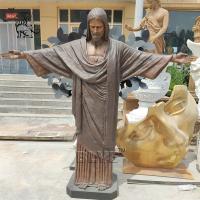 China Bronze Savior Christ Jesus Statue Brass Redeemer Sculpture Life Size Metal Casting Jesus Decoration Religious for sale