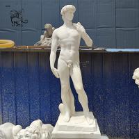 China Marble David Statue Garden David King Sculpture Naked Man Body Famous Heroes Handcarved Life Size for sale