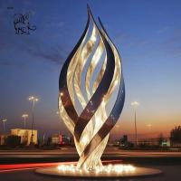 China Stainless Steel Abstract Growth Sculpture Lighting Metal Art Mirror Garden Plaza Urban Large Outdoor for sale