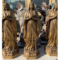 China Bronze Virgin Mary Statues Home Decor Life Size Our Lady Christian Religious Saint Figure Outdoor Church for sale
