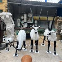 China Bronze Arabian Oryx Sculpture Life Size Casting Large Animals Metal Statue Garden Outdoor for sale