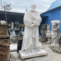 China White Marble Galileo Galilei Statue Hand Carved Stone Figure Sculpture Garden Decor Large European Outdoor for sale