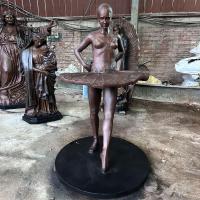 China Bronze Dancing Girl Sculpture Metal Art Ballet Woman Figure Statue Life Size Casting Outdoor Garden Decoration for sale