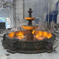 China Marble Fountain Natural Stone Granite Water Fountain Hand Carved Landscape Villa Decor Large Outdoor for sale