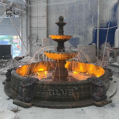 China Marble Fountain Natural Stone Granite Water Fountain Hand Carved Landscape Villa Decor Large Outdoor for sale