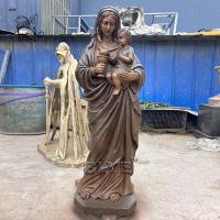 China Bronze Mother Mary Statue Christian Statues Religious Virgin Sculpture Life Size Metal Crafts Church Home Decor Handmade for sale