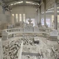 China Marble Bench Park Natural Stone Garden Products Curve Benches Hand Carved Outdoor Decoration for sale