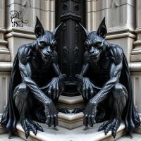 China Bronze Gargoyle Statue Sculpture Metal Monster Sculptures Medieval Buildings Large Outdoor Entrance Custom for sale