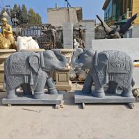 China Bluestone Marble Elephant Statues Limestone Life Size Animal Statue Sculpture Decorative Villa Hotel Entrance for sale