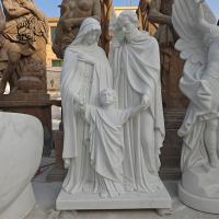 China Marble Holy Family Statue Sculpture Life Size Jesus Mary Saint Joseph Statues Religious Figures Church Decoration for sale