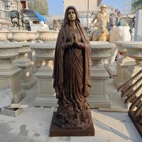 China Bronze Virgin Mary Statue Brass Life Size Catholic Religious Woman Sculpture Metal Church Garden for sale