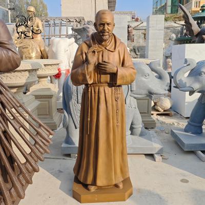 China Bronze St Pio Statue Francesco Forgione Padre Pio Life Size Catholic Religious Saint Statue Church Decoration for sale