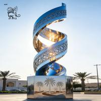 China Stainless Steel Landmark Sculpture Mirror Polished Abstract Art Saudi Arabia 2030 World Expo Hotel Project Design Large Outdoor for sale
