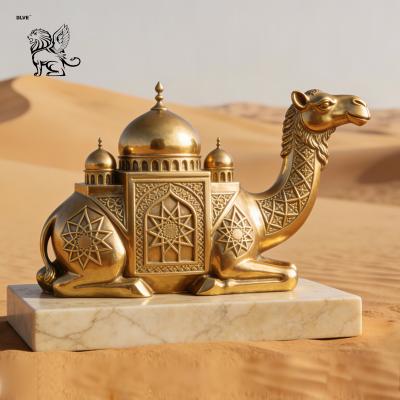 China Bronze Camel Statue Life Size Saudi Arabia Royal Family Brass Camel Metal Desert Animal Sculpture Outdoor for sale