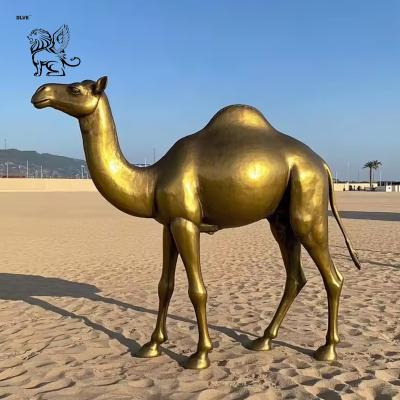 China Brass Bronze Camel Statue Sculpture Life Size Desert Animal Garden Metal Statues Decorative Outdoor Custom for sale