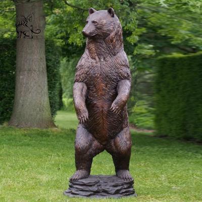 China Bronze Bear Sculpture Statue Large Life Size Realistic Metal Animal Public Art Decoration School Central Square for sale