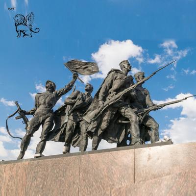 China Victory Warrior Bronze Sculpture Monument Memorial Combatant Hero Metal Statue Large Outdoor Plaza Decoration for sale