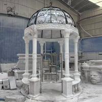 China Marble Gazebo Luxury Garden Metal Waterproof Dome Outdoor Wedding Pavilion Modern Custom for sale