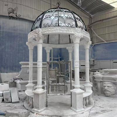 China Marble Gazebo Luxury Garden Metal Waterproof Dome Outdoor Wedding Pavilion Modern Custom for sale