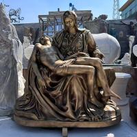 China Bronze Pieta Statue Our Lady Mercy Sculpture Life Size Religious Virgin Mary Jesus Church Project Design Custom for sale