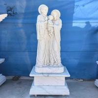 China Marble Holy Family Statue Sculpture Life Size Christian Religious Statues Figure Handcarved Church Courtyard Project for sale