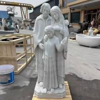 China Marble Holy Family Statue Sculpture Life Size Christian Religious Statues Figure Handcarved Church Courtyard Project for sale