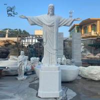 China White Marble Jesus Statues Sculpture Life Size Religious Catholic Christ Classical Church Decoration for sale