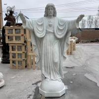 China White Marble Jesus Statues Sculpture Life Size Religious Catholic Christ Classical Church Decoration for sale