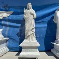 China White Marble Jesus Statues Sculpture Life Size Religious Catholic Christ Classical Church Decoration for sale