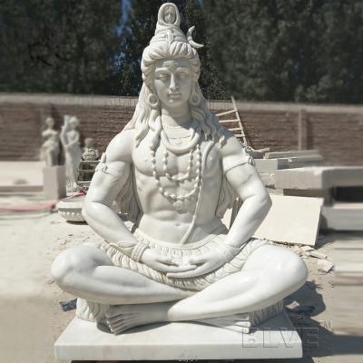 China Marble Lord Shiva Statue Buddha Sculpture Garden Hand carved Life Size India God for sale