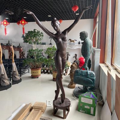 China BLVE Ballet Girl Garden Water Fountains Life Size Bronze Statue Dancing Fountain Metal Sexy Woman for sale
