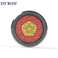 China 2018 OE No. 12v 4 Inch 16 Led Round Tail Light With Chrome Bezel For Truck Trailer for sale
