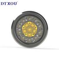 China 2018 OE No. 12v 4 Inch 16 Led Round Tail Light With Chrome Bezel For Truck Trailer for sale