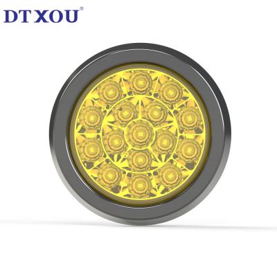 China 4 inch 16 LED Truck Trailer Tail Brake Light Red/Yellow/White/Green/Blue 3wires 10-30v for sale