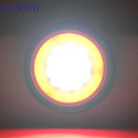 China Universal Fitment Four Inch Round Lorry Car Light 12v 24v 16 Led Abs White Amber Color Led Truck Lights for sale