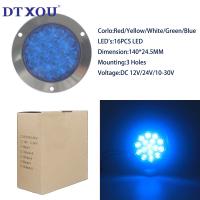 China 16 LED Chips LED Tail Lights for 24v Trucks Stop Turn Reverse Signals Round Shape for sale