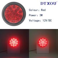 China Waterproof 4 Inch Round Trailer Lights with Super Bright Red 24 LED and 132*32MM Size for sale