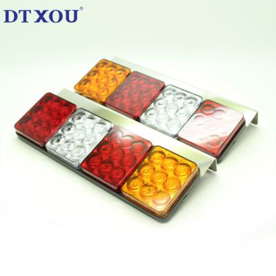 China 4-hole LED truck tail light Rear Tail Stop Light Indicator Lamp E-mark For Trailer Truck Utes Caravan Lorry Van for sale