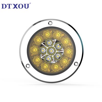 China 12v 24v 4 Inch Round Truck Trailer Led Stop Turn Tail Light Red Amber White Rear Lamp for sale
