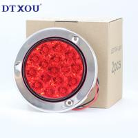 China 4 Inch LED Trailer Tail Lights Red 24 LED Waterproof for Truck Ute Sealed Flush Mount for sale