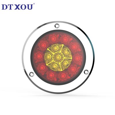 China 12V 24V 4 Inch Round LED Combination Tail Lights for Truck Trailer Lifespan 80000/Hour for sale