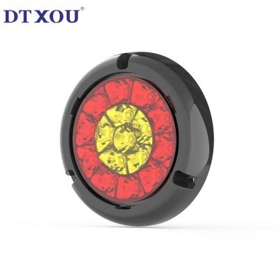 China 138.5*35MM OE No. 90133 Universal 4inch Round Dual Color LED Reverse Turn Brake Tail Lights for sale