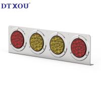 China Universal TRUCK 4-Inch LED Rear Tail Light Assembly on 4-Hole Stainless Steel Bracket for sale