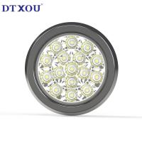 China New High Brightness 10-30v Round Double-Sided Waist Lamp Drum Shade Truck Tractor Trailer Led Tail Light for sale