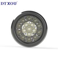China Running Tail Light Reverse Backup Stop Lamp Red Amber White 4 Inch Round 24LEDs For Truck Trailer for sale