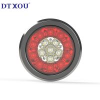 China Running Tail Light Reverse Backup Stop Lamp Red Amber White 4 Inch Round 24LEDs For Truck Trailer for sale