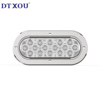 China 6 Inch Dot Eec Oval Trailer Lights Super Bright 18led Brake Turn Stop Reverse Tail Lights With Waterproof Boat Trailer Truck for sale