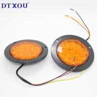 China Round 4 Inch 16 Leds Waterproof Heavy Duty Trailer Lamp Fire Truck Warning Side Marker Lights Bus School LED Tail Light for sale
